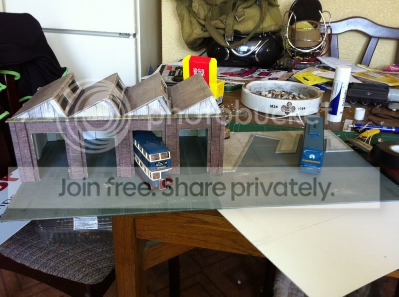 Northlight engine shed transformed to a bus depot. - Card structure ...